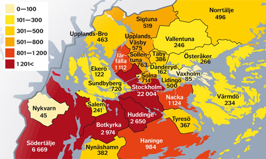 Fyra av Stockholms 26 kommuner tar emot 75 procent av länets nyanlända ... Fyra av Stockholms 26 kommuner tar emot 75 procent av länets nyanlända ...